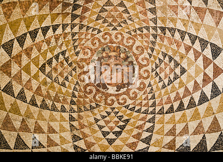 Ancient Greek floor mosaic in archaeologic park Kato Paphos, Cyprus ...