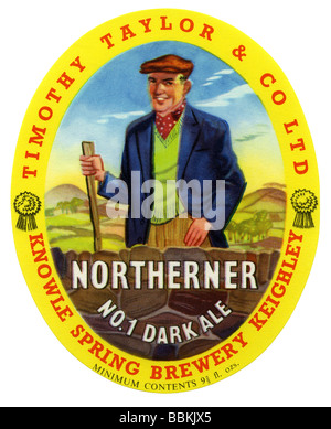Old British beer label for Timothy Taylor's Black Bess Stout, Keighley ...