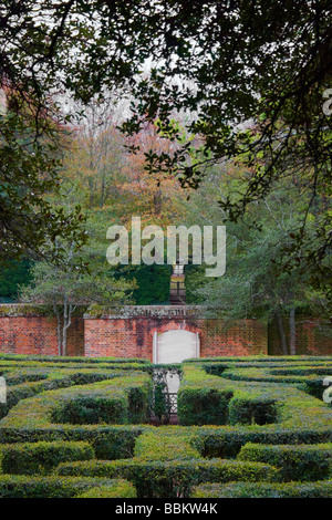 The American holly Ilex opaca hedge maze in the gardens adjacent to the ...
