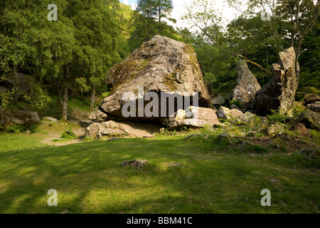 Bowder Stone in Borrowdale. The Bowder Stone is a large andesite lava ...