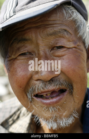 Portrait of a senior man, Great Wall Of China, Beijing, China Stock ...