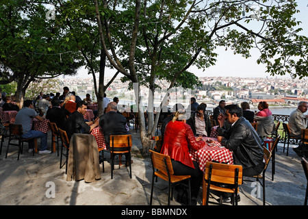 Pierre Loti cafe near Eyup Mosque at Golden Horn in Istanbul in Turkey ...