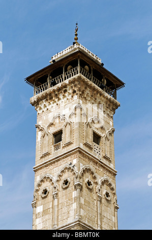 Minarett der Umayyad Moschee in der Altstadt von Damaskus, Syrien ...
