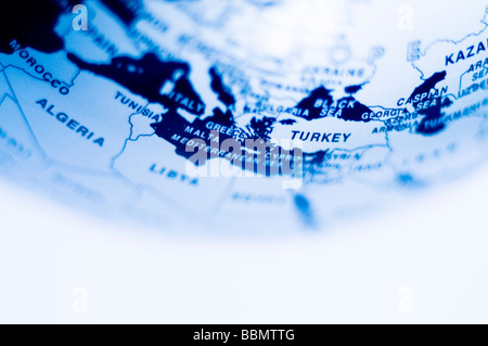 There is a global map of world, Turkey Stock Photo - Alamy