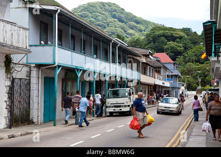 Shops on Independence Avenue, Victoria, Mahe Island, Seychelles, Indian ...