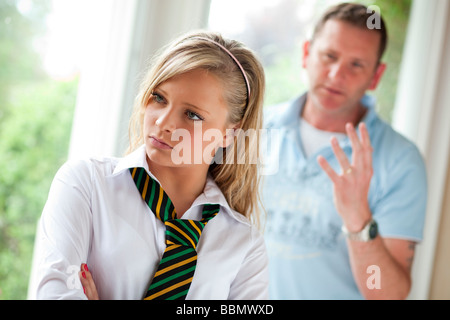 Father Telling Off Daughter At Home Stock Photo - Alamy