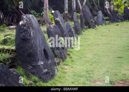 Stone money (Rai stones) in the bank, Yap Island, Federated States of ...