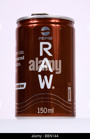 Pepsi soft drink can, new and crushed, front view isolated on white ...