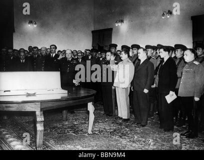 TEHRAN CONFERENCE 1943. Winston Churchill greeted by Shah of Persia ...