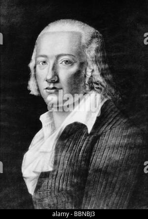Friedrich Hoelderlin (1770-1843), poet, steel engraving, before 1880 ...