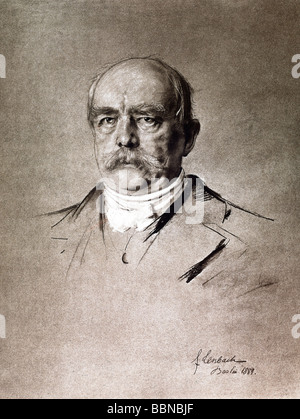 Otto von Bismarck portrait after A Fischer . Prussian and German ...