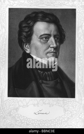 Carl Loewe portrait. German composer, baritone singer and conductor. 30 ...