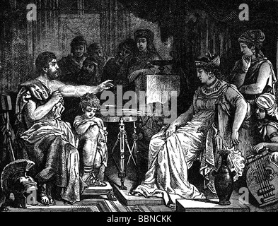 Homer, The Odyssey. Penelope, wife of Ulysses (Odysseus), carrying bow ...