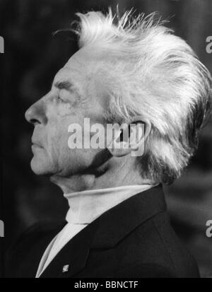 Profile portrait of Austrian conductor Herbert von Karajan, 1940 Stock ...