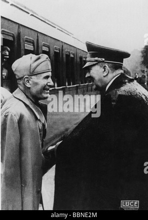 The Head of the Italian Government Benito Mussolini smoking a cigarette ...