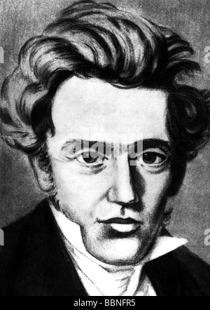 SOREN KIERKEGAARD /n(1813-1855). Danish philosopher. Pencil drawing by ...