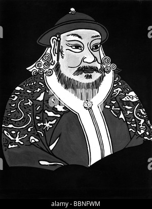 Kublai Khan (1215 – 1294); (Great Khan) of the Mongol Empire from 1260 ...