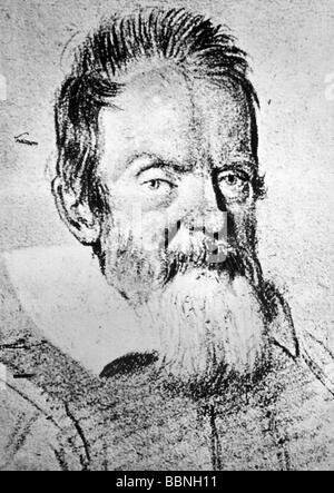 portrait of Galileo Galilei, 1564 - 1642, an Italian philosopher ...