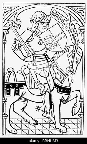 Godfrey of Bouillon, c. 1060 – 1100, medieval Frankish knight. A leader ...