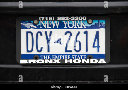 NEW YORK STATE LICENSE PLATE, MANHATTAN, NEW YORK CITY, UNITED STATES ...