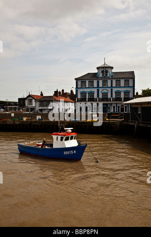 Fishing boat harbour Harwich Essex England with Port of Felixstowe ...