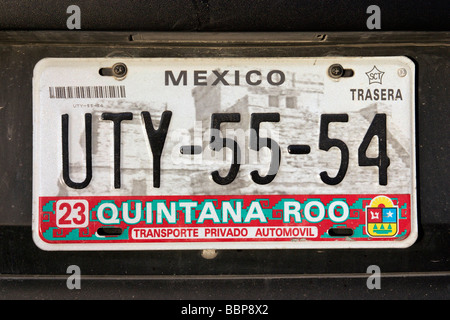 Automobile License Plate, Quintana Roo State, Mexico Stock Photo - Alamy