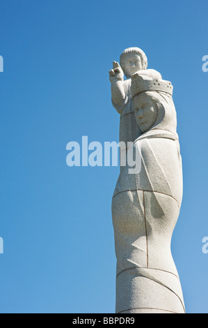 The statue of 'Our Lady of The Isles' by Hew Lorimer on the side of ...