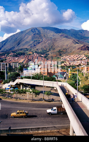 Modern bridge in colombian mountains Stock Photo - Alamy