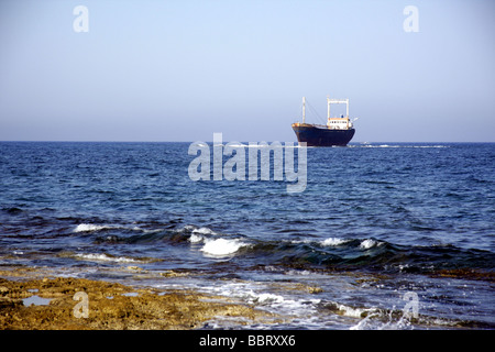 Ship wrecked on rocks; wreck of the freighter "Demetrious" at Prawle ...