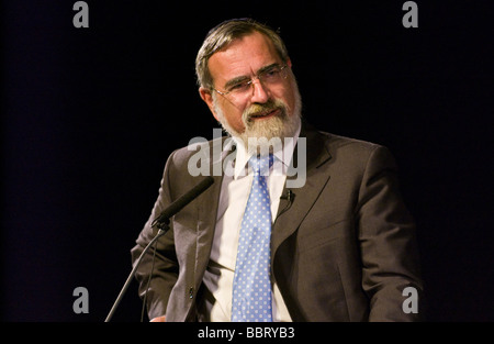The Chief Rabbi Sir Jonathan Sacks (centre) after receiving his ...