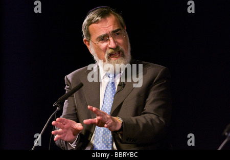 The Chief Rabbi Sir Jonathan Sacks (centre) after receiving his ...