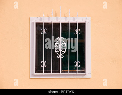 Wrought Iron Window protection Stock Photo - Alamy