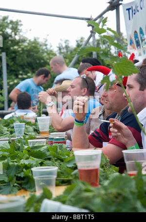 World Stinging Nettle eating competition Marshwood Vale Dorset England ...