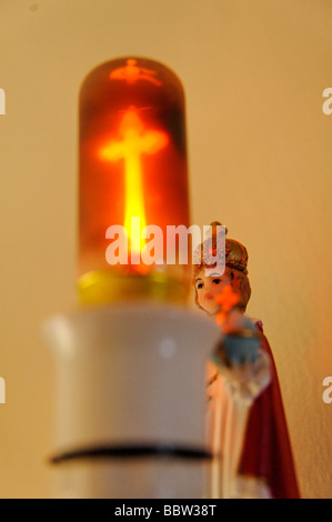 Religious home interior wall fixture Catholic icon and ever burning ...