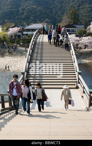 Japanese walking round in traditional kimono walking around area of ...