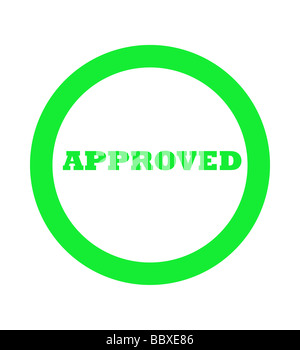 Approved stamp, green isolated on white background, illustration Stock ...