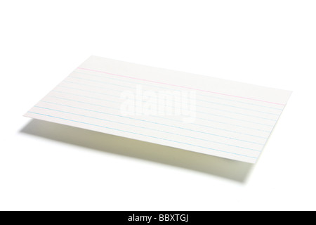Blank White Index Card With Lines Isolated on White Background Stock ...