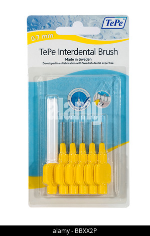 A pack of five yellow Tepe interdental brushes Stock Photo - Alamy
