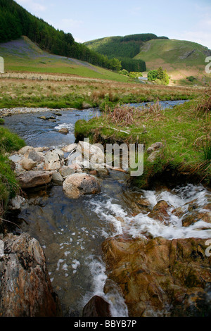 River Irfon flowing through the Abergwesyn pass, Powys, Mid wales UK ...
