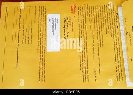 The 2008 US Absentee ballot from Missouri Stock Photo: 24574759 - Alamy