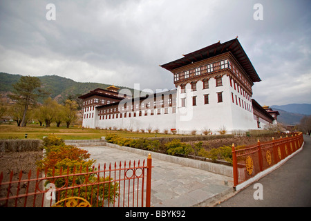 General View Royal palace of King of Bhutan building Tashi Chho Dzong ...