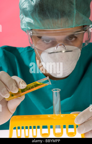 scientist in laboratory whit mask Stock Photo - Alamy