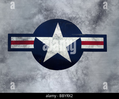 great image of the USAF Star roundel on fire Stock Photo - Alamy
