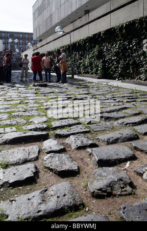 Roman pavement, cobbled Roman road, old town, Cologne, Rhineland, North ...