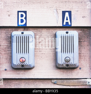 A old apartment buzzer Stock Photo - Alamy