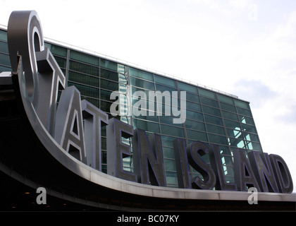Staten Island Ferry sign, Battery Park, New York City, New York Stock ...