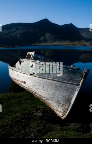 an abandoned wooden hulled fishing vessel loch beg isle of mull ...