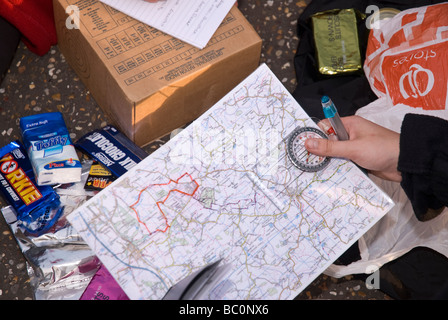 Map reading Compass and Ordinance Survey Map Stock Photo - Alamy
