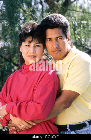 latin mexican hispanic american couple hug love touch smile happy Stock ...