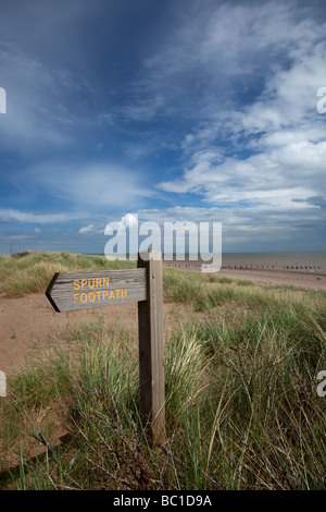 Spurn Point sign East Riding Yorkshire UK nature reserve Stock Photo ...